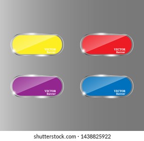 Reflecting Glass Banner Gloss Rectangle Reflection Stock Vector ...