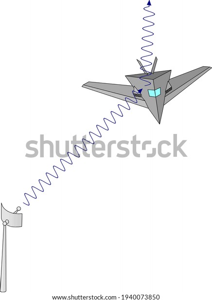 Reflection Radio Wave Triangular Airplane Stock Vector (Royalty Free ...
