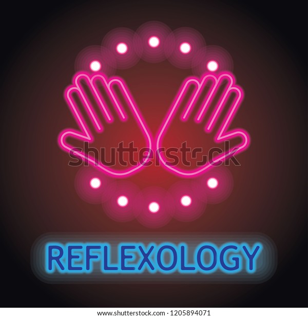Reflexology Zone Therapy Logo Neon Sign Stock Vector (Royalty Free ...