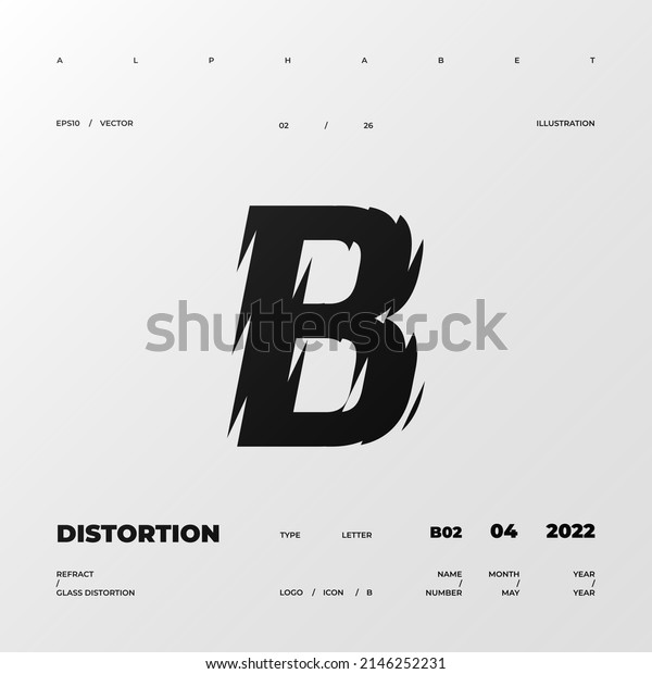 Refraction Distortion Letter Glass Effect Minimal: vetor stock (livre ...