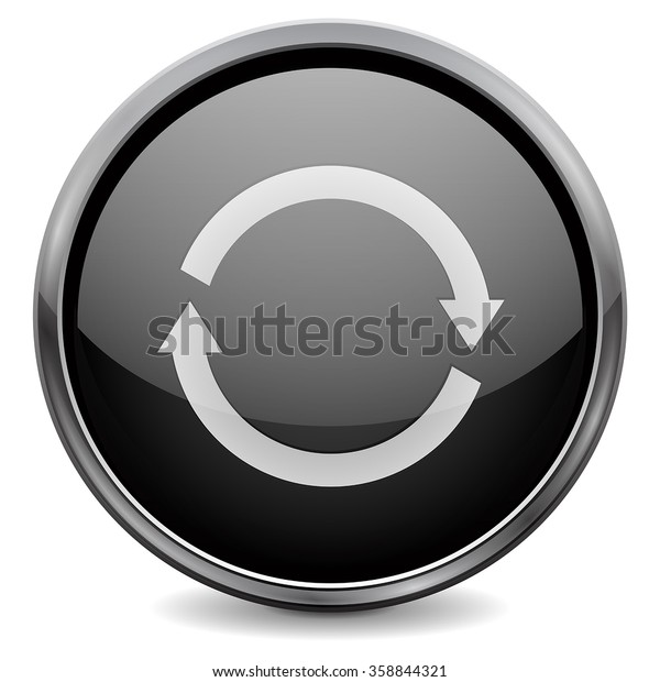 Refresh Button Glass Icon Metal Frame Stock Vector (Royalty Free ...