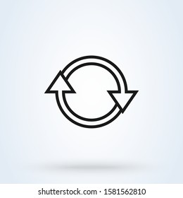 Refresh Circle Symbol Line Art Simple Stock Vector (Royalty Free ...