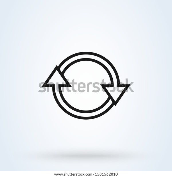 Refresh Circle Symbol Line Art Simple Stock Vector (Royalty Free ...