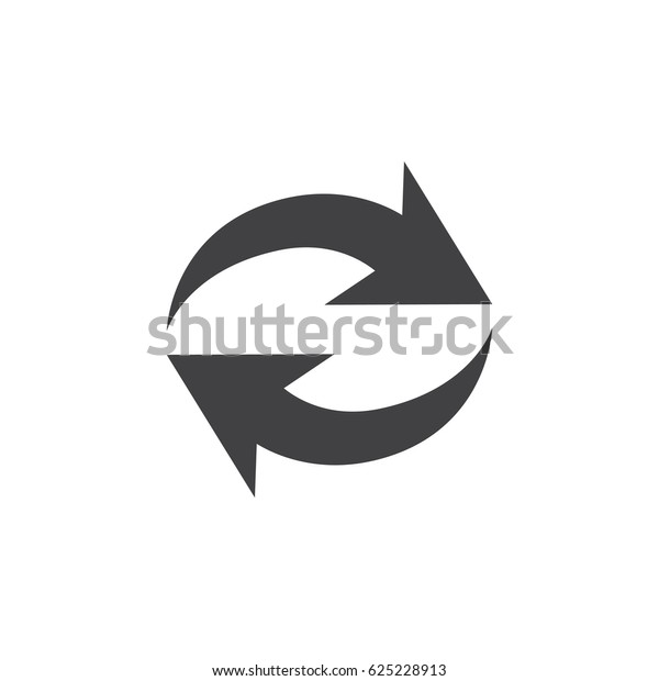 Refresh Icon Black On White Background Stock Vector (Royalty Free ...