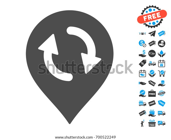 Refresh Map Marker Grey Icon Free Stock Vector (Royalty Free) 700522249