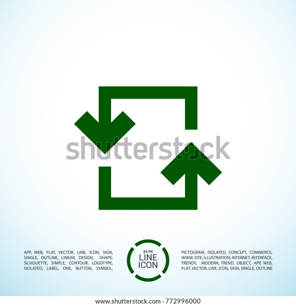 Refresh Minimal Icon Arrow Line Vector Stock Vector (Royalty Free ...