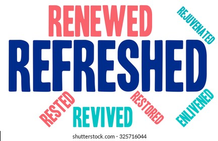 Refreshed Word Cloud On White Background Stock Vector (Royalty Free ...