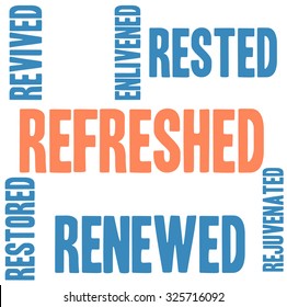 Refreshed Word Cloud On White Background Stock Vector (Royalty Free ...