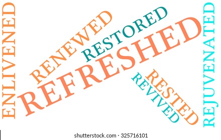 Refreshed Word Cloud On White Background Stock Vector (Royalty Free ...