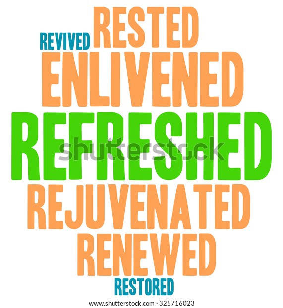 Refreshed Word Cloud On White Background Stock Vector (Royalty Free ...