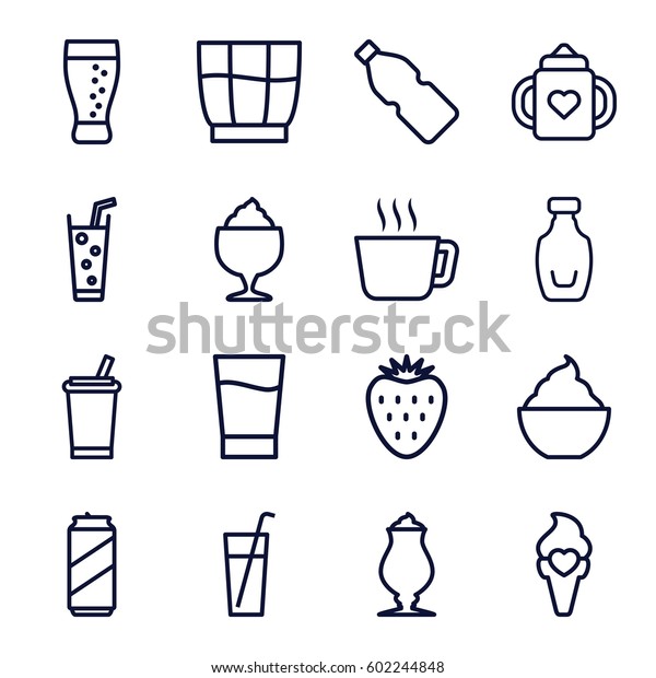 Refreshment Icons Set Set 16 Refreshment Stock Vector (Royalty Free ...