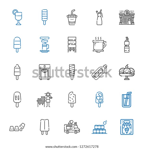 Refreshment Icons Set Collection Refreshment Ice Stock Vector (Royalty ...
