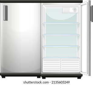 Refrigerator Closed Opened Door Illustration Stock Vector (Royalty Free ...