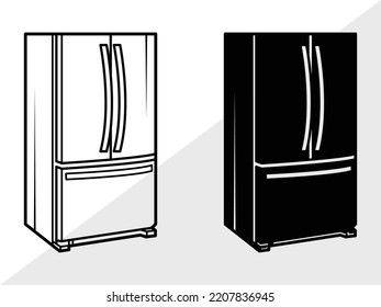 Refrigerator Svg Printable Vector Illustration Stock Vector (Royalty ...