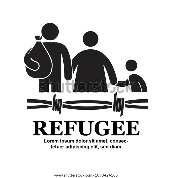 Refugee Icon Symbol Isolated On White Stock Vector (Royalty Free ...