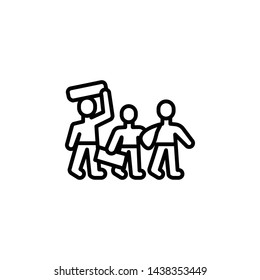 Refugee Migration Outline Icon Element Migration Stock Vector (Royalty ...