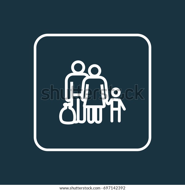 Refugee Outline Symbol Premium Quality Isolated Stock Vector (Royalty ...