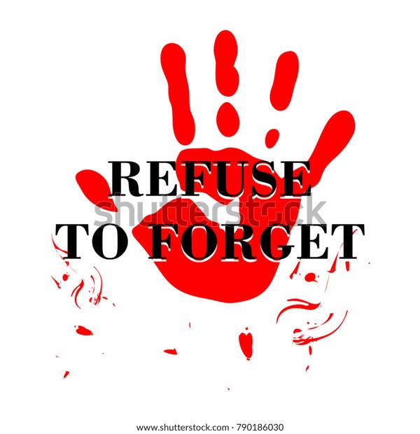 Refuse Forget Slogan Banner Template Palm Stock Vector (Royalty Free ...