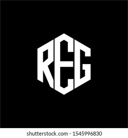 Reg Letter Logo Design Polygon Monogram Stock Vector (Royalty Free ...