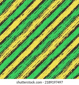 Reggae Brushed Paint Textured Diagonal Striped Stock Vector (Royalty ...
