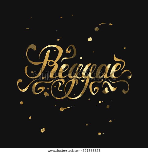 Reggae Gold Poster Modern Gold Print Stock Vector (Royalty Free ...