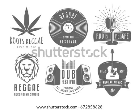 Reggae Logos Vector Badges Reggae Festival Stock Vector (Royalty Free ...