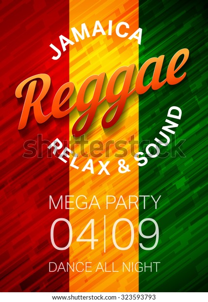 Reggae Music Party Poster Template Rastafarian Stock Vector (Royalty ...