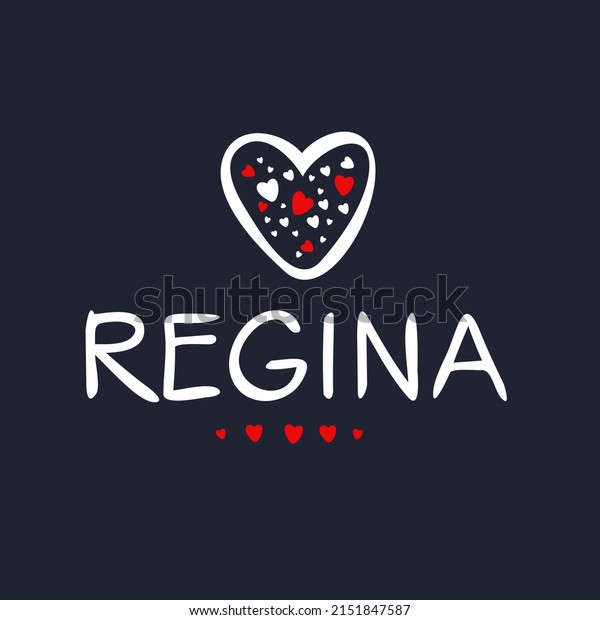 Regina Calligraphy Female Name Vector Illustration Stock Vector ...