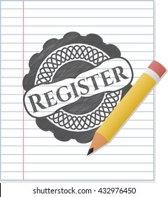 Register Emblem Draw Pencil Effect Stock Vector (Royalty Free ...