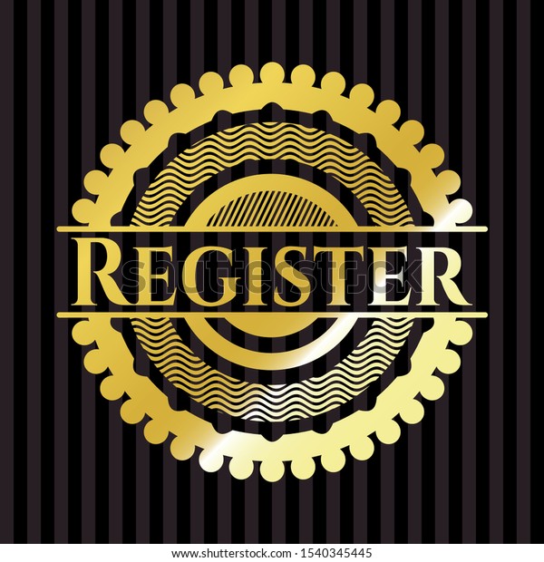 Register Gold Emblem Vector Illustration Detailed Stock Vector (Royalty ...