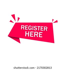 Register Here Banner Template Business Concept Stock Vector (Royalty ...