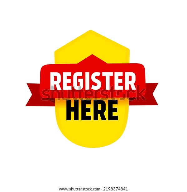 Register Here Banner Template Design Social Stock Vector (Royalty Free) 2198374841 | Shutterstock