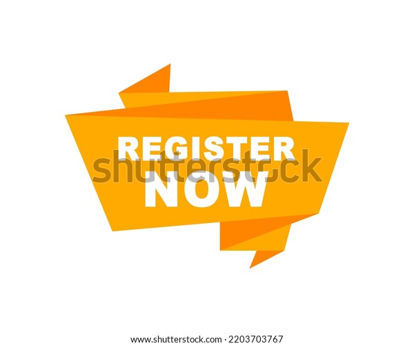 Register Now Label Badge Registration Vector Stock Vector (Royalty Free ...