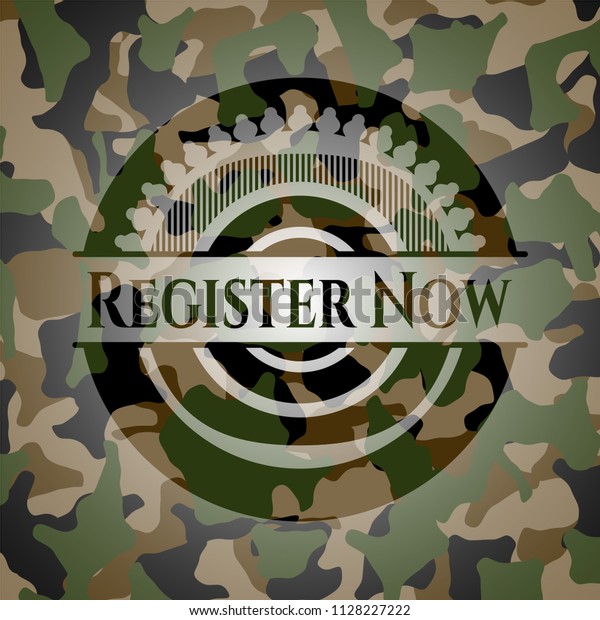 Register Now On Camo Texture Stock Vector (Royalty Free) 1128227222 ...