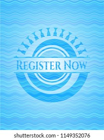 Register Now Water Representation Badge Background Stock Vector ...