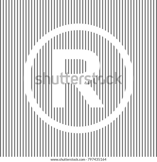 Registered Sign Vector White Icon On Stock Vector (Royalty Free ...