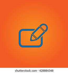 Registration Blue Flat Icon Black Stroke Stock Vector (Royalty Free ...