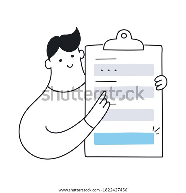 Registration Form Cute Cartoon Man Registration Stock Vector (Royalty ...