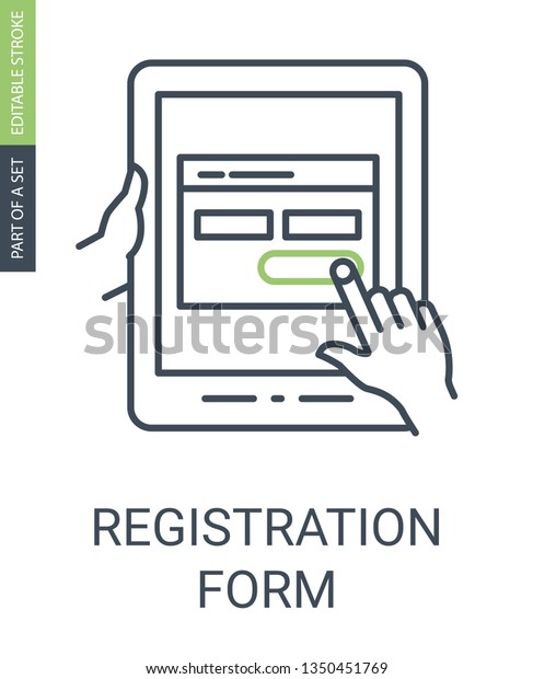 Registration Form Icon Outline Style Editable Stock Vector (Royalty ...