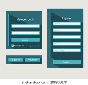 Registration Login Form Flat Ui Design: เวกเตอร์สต็อก (ปลอดค่าลิขสิทธิ์ ...
