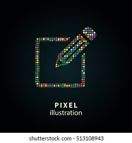 Registration Pixel Icon Vector Illustration Design Stock Vector ...