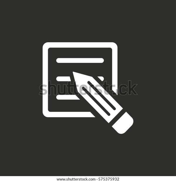 Registration Vector Icon White Illustration Isolated Stock Vector ...