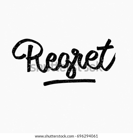 Regret Logo Ink Hand Lettering Modern Stock Vector (Royalty Free ...