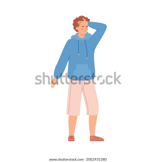 Regretting Young Man Standing Pose Disappointment Stock Vector (Royalty ...