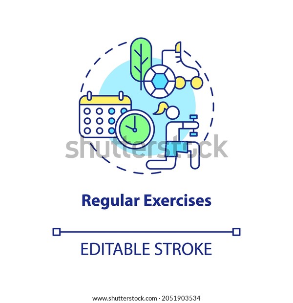 Regular Exercises Concept Icon Hypertension Prevention Stock Vector ...