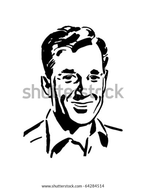 Regular Guy Retro Clipart Illustration: เวกเตอร์สต็อก (ปลอดค่าลิขสิทธิ์ ...