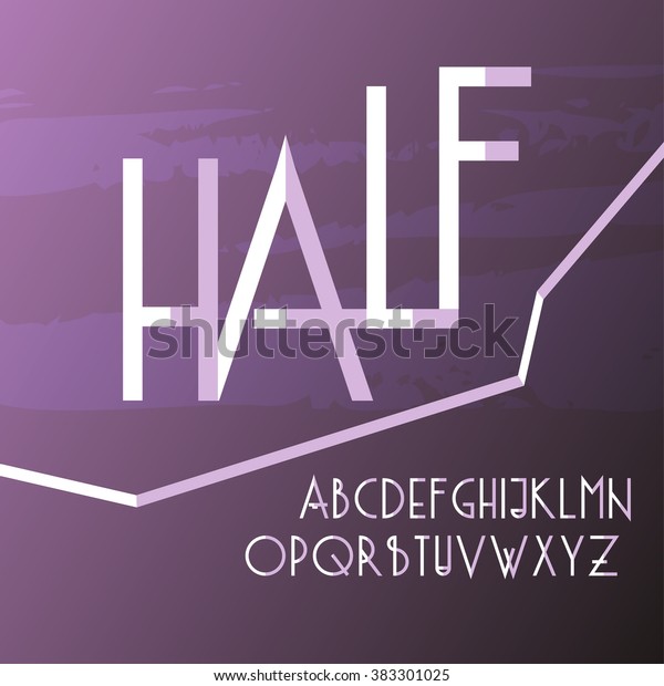 Regular sans serif font in uppercase letters. Each letter divided in ...