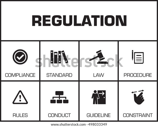 Regulations Chart Keywords Icons On Yellow Stock Vector (Royalty Free ...
