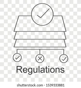 Regulations Icon Concept On Transparency Background Stock Vector ...