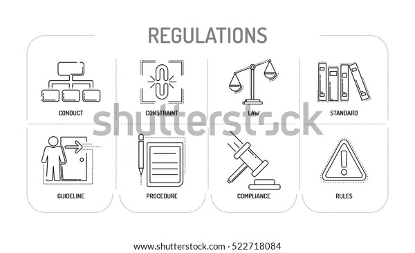 Regulations Line Icons Concept Stock Vector (Royalty Free) 522718084